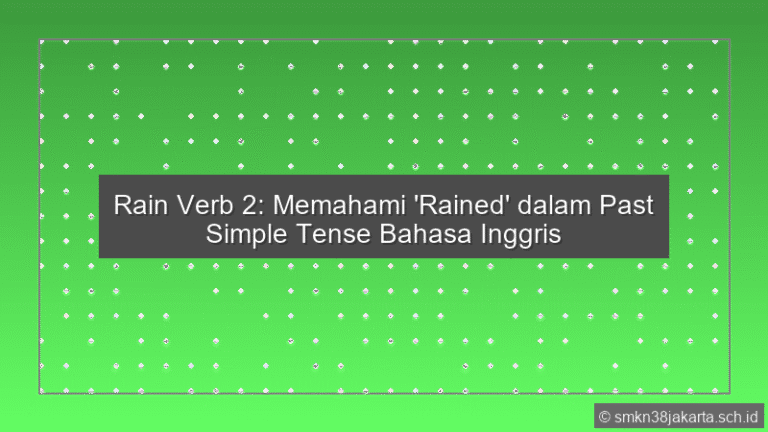Rain Verb 2: Memahami 'Rained' dalam Past Simple Tense Bahasa Inggris